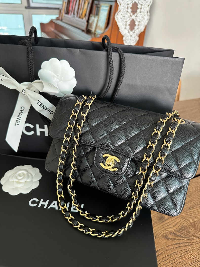 Chanel Small Classic Flap Black, Luxury, Bags & Wallets on Carousell