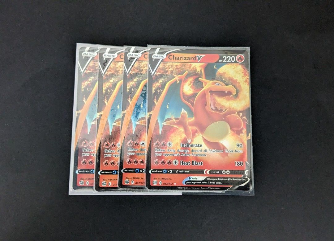 Charizard V Brilliant Stars x4 Pokemon Card Tcg, Hobbies & Toys, Toys ...