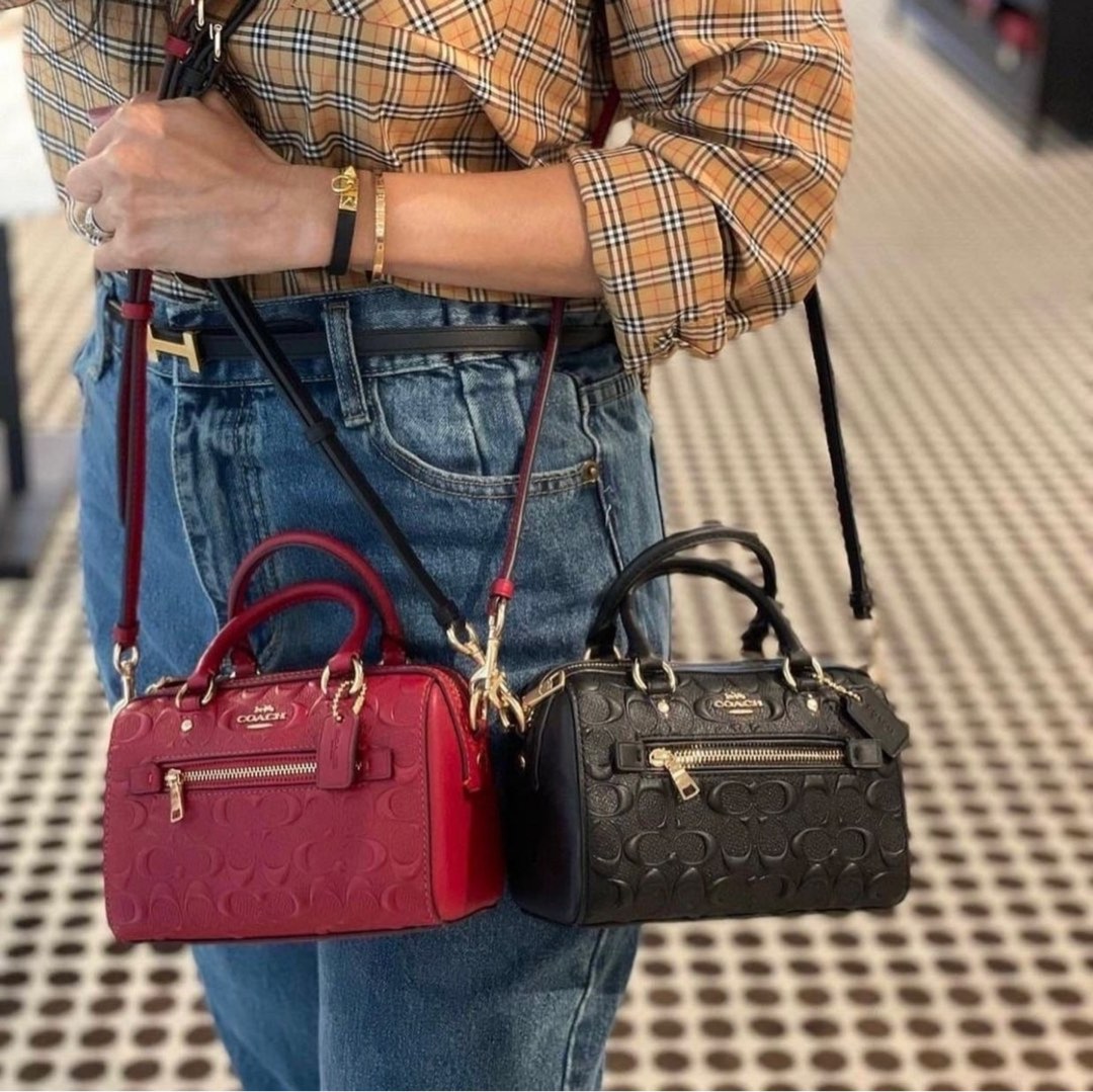 Coach Mini Rowan Crossbody In Signature Leather, Women's Fashion, Bags ...