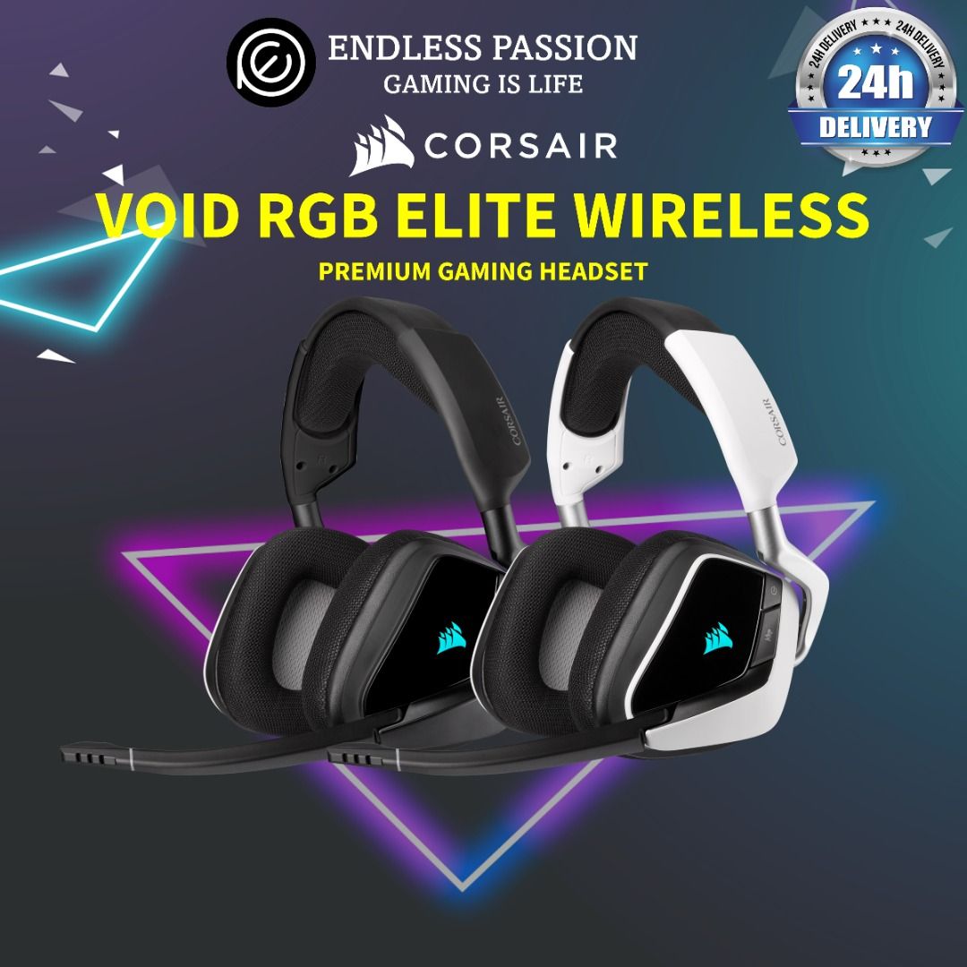 Corsair VOID RGB ELITE Wireless Premium Gaming Headset with 7.1 Surround Sound - Available in ...