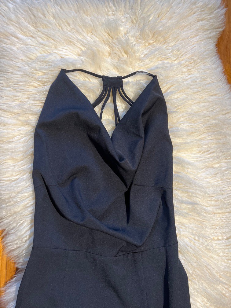 Diamond shape back Black Long Dress, Women's Fashion, Dresses & Sets ...