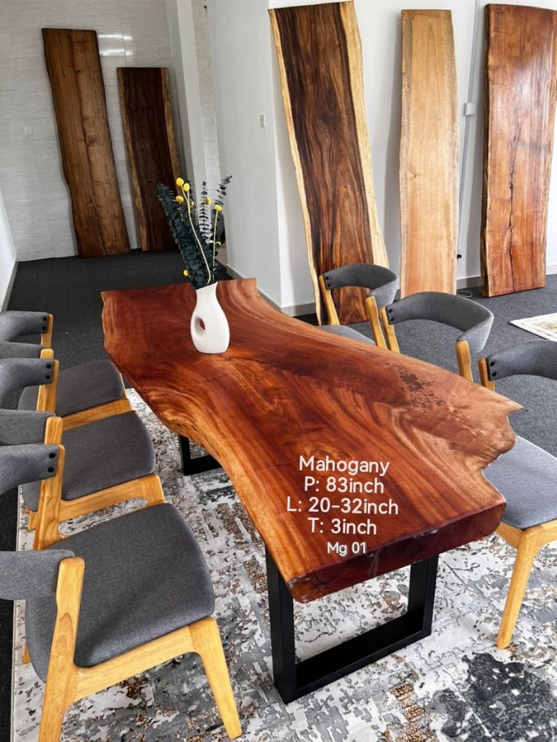 Dining table mahogany slab, Furniture & Home Living, Furniture, Tables ...