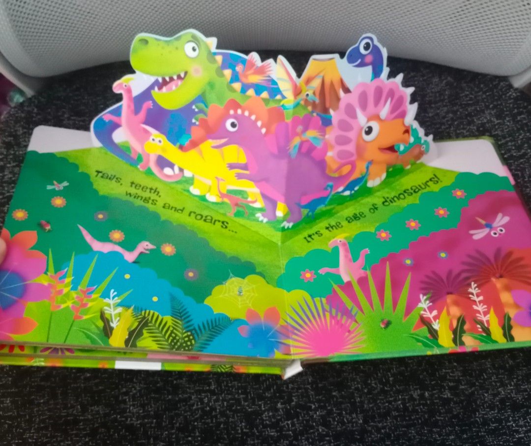 Dinosaur World Push Pull Pop Up book on Carousell