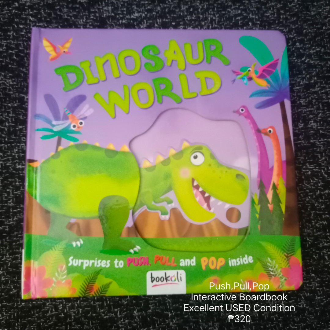 Dinosaur World Push Pull Pop Up book on Carousell