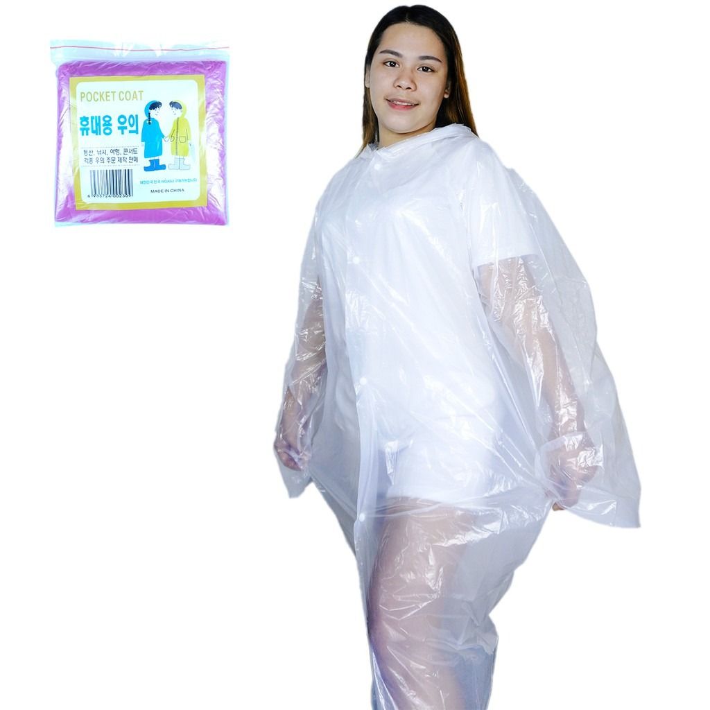 Disposable and Reusable Pocket Coat Raincoat Rain Gear Kapote, Men's ...