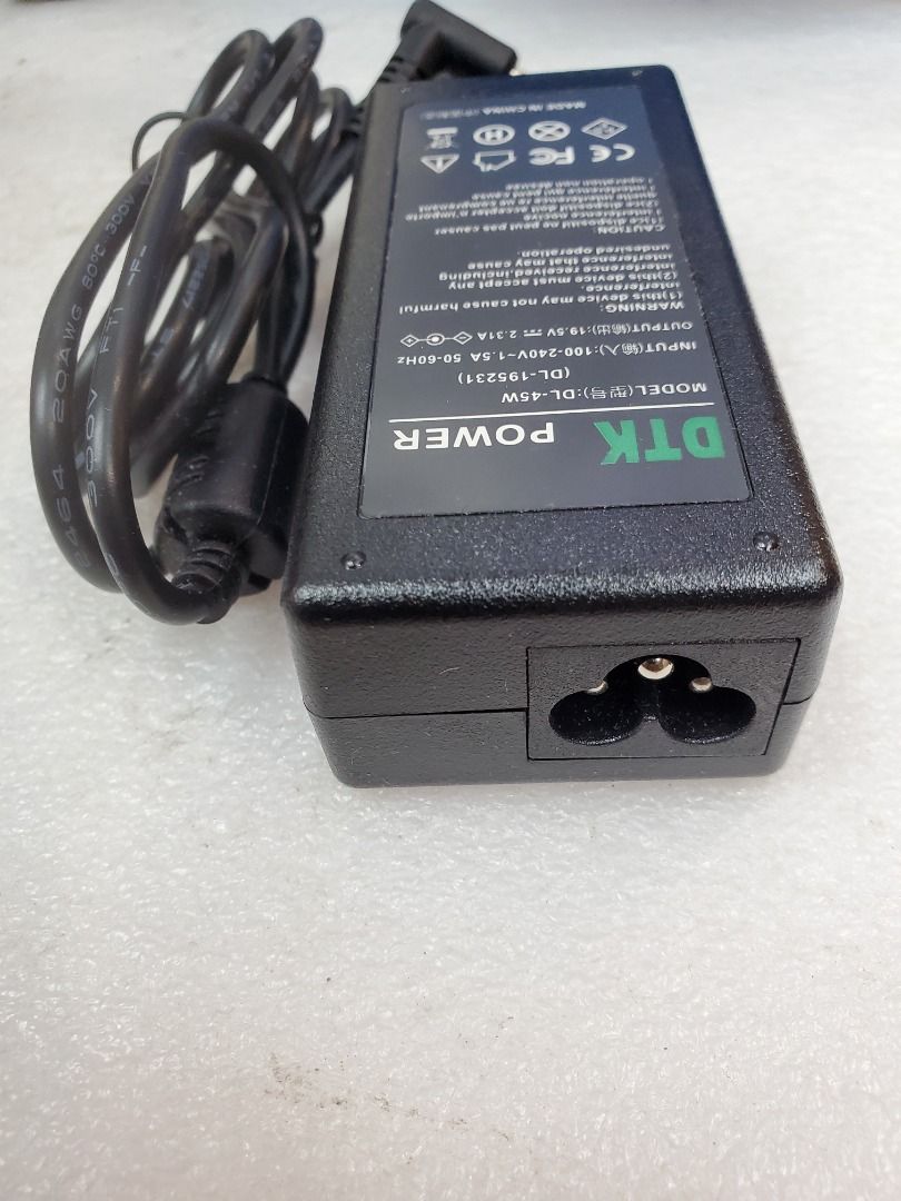DTK Power Adapter DL-45W IP 100-240V 1.5A 50-60 Hz OP 19.5V 2.31A ...