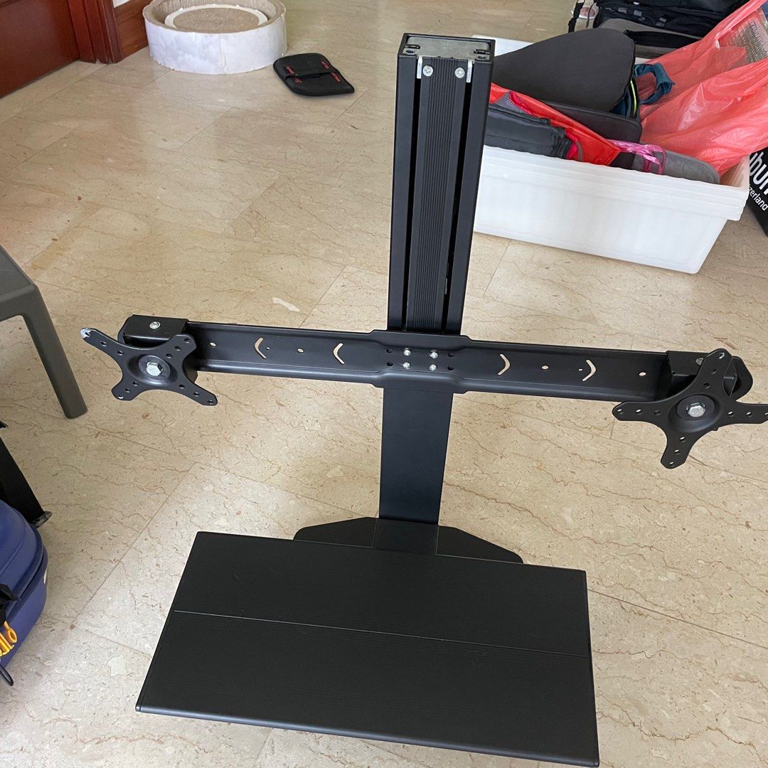 Dual monitor screen height adjustable monitor stand heavy duty and ...