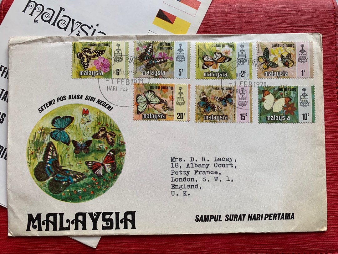 FDC PENANG Butterflies 1971 S024, Hobbies & Toys, Collectibles ...