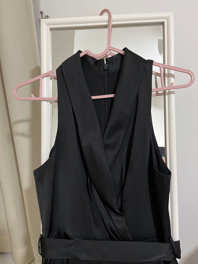 Forever New Black Satin Jumpsuit Womens Fashion Dresses And Sets