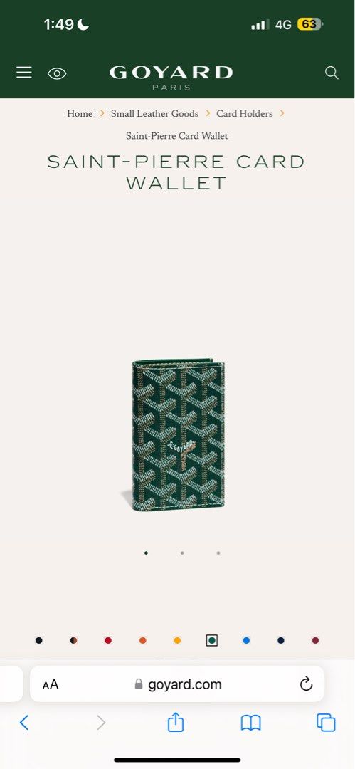 Goyard Saint-Pierre Card Wallet, Luxury, Bags & Wallets on Carousell