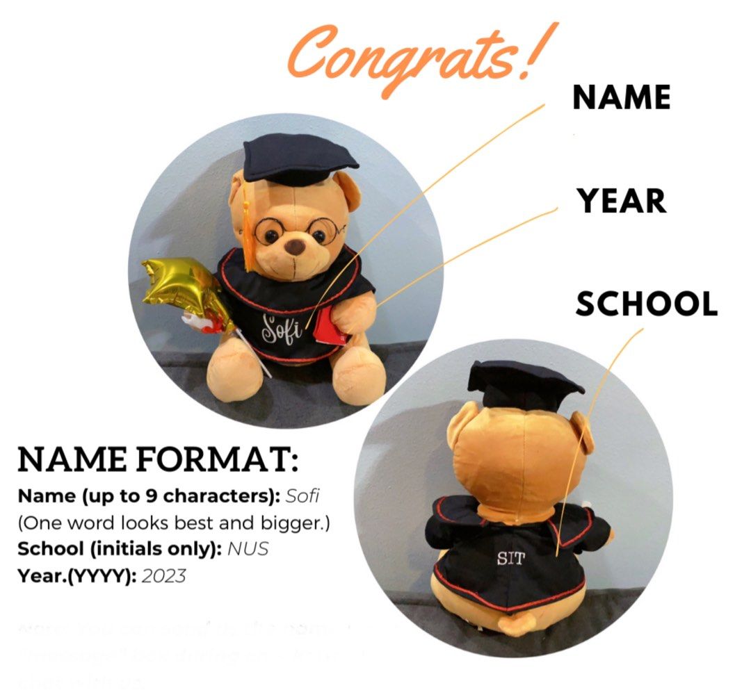 Graduation Gift | Customised Graduation Plush | Bear | Congratulations ...