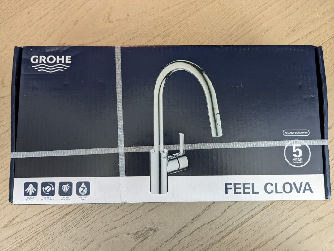 Grohe Feel Clova Pull Out Kitchen Tap, Furniture & Home Living ...