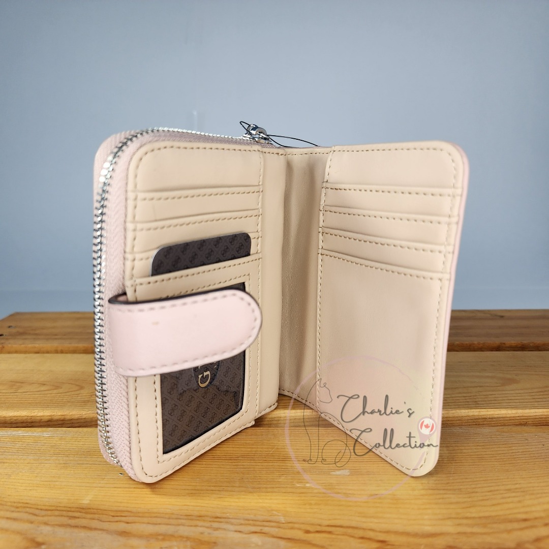 GUESS Markham zip wallet (pink) on Carousell