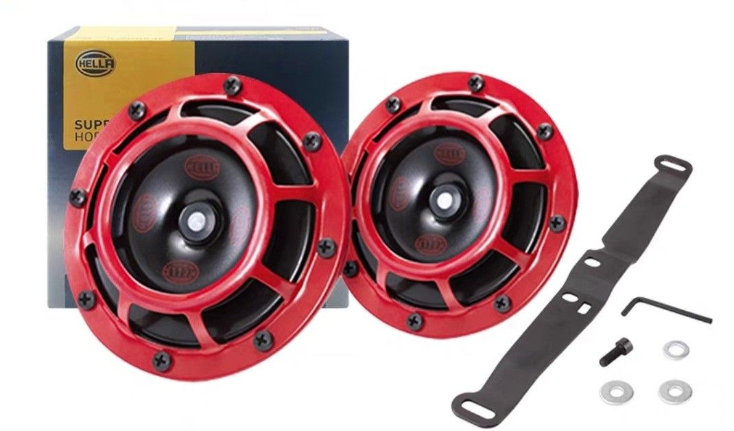 HELLA Supertone 12V High Tone/Low Tone Twin Horn Kit with Bracket and ...