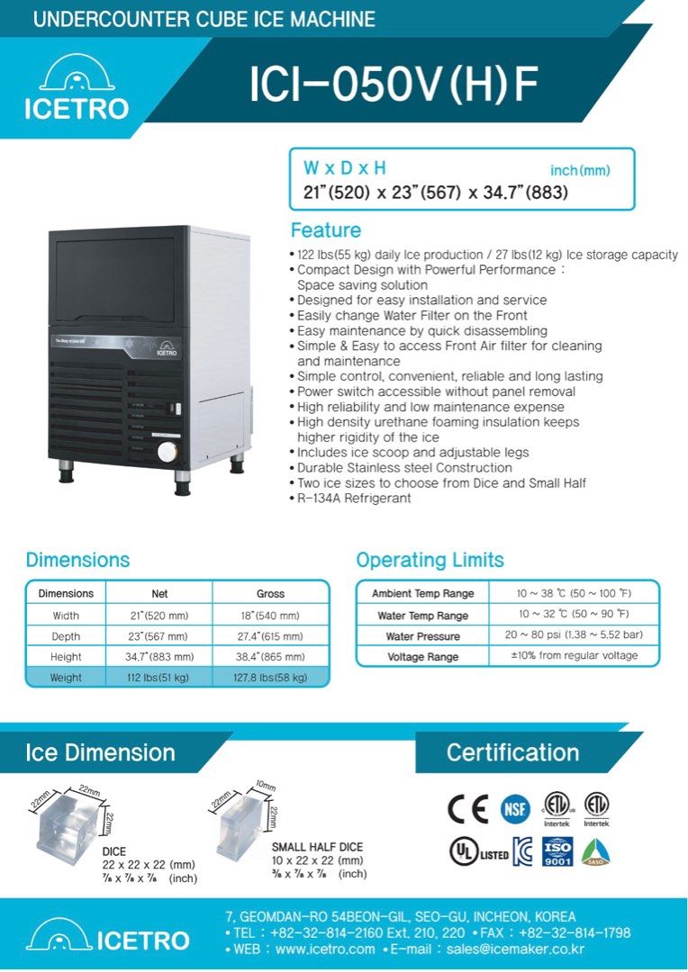 Ice maker machine (ICETRO Full Dice), TV & Home Appliances, Other Home ...