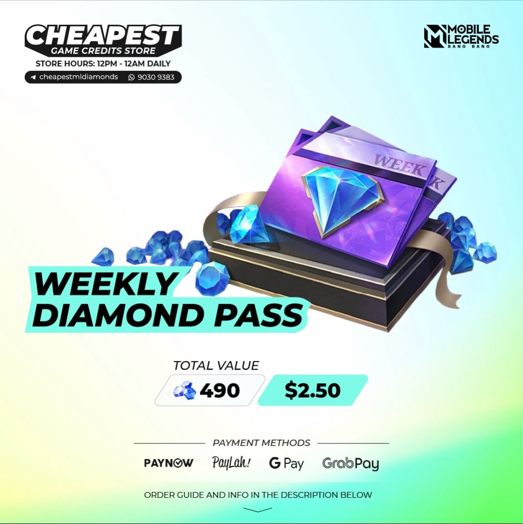 [INSTANT] Cheapest Mobile Legends Weekly Diamonds Pass Top up | MLBB ...