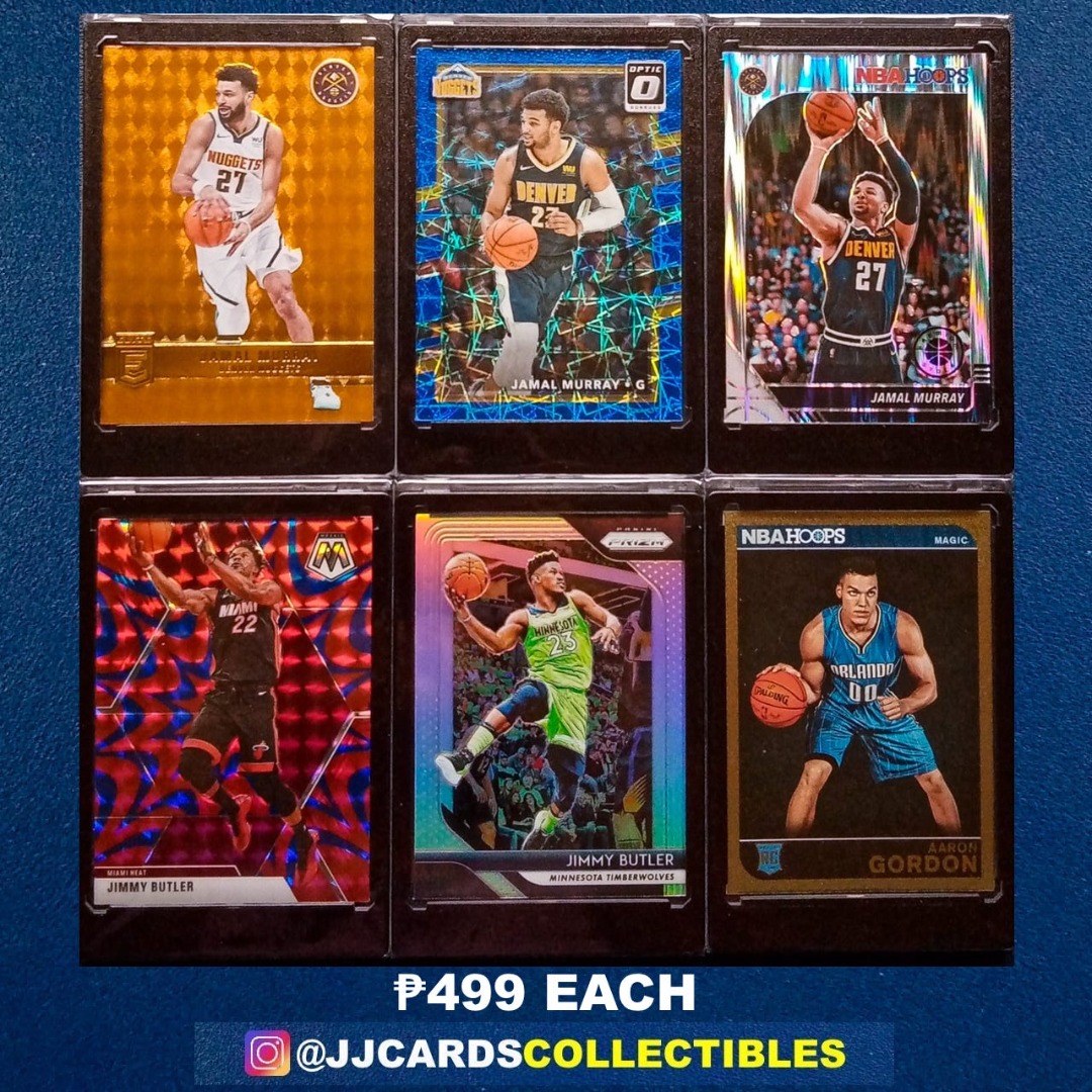 Jamal Murray, Jimmy Butler and Aaron Gordon NBA Cards in Black Pearl ...