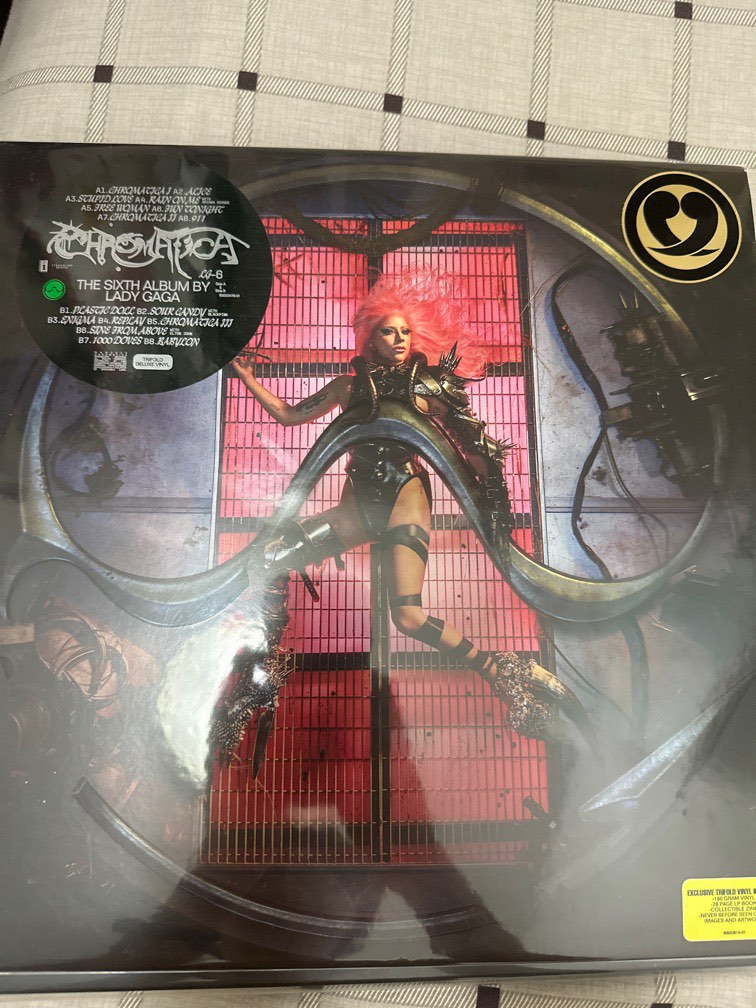 lady gaga chromatica vinyl 黑膠 rsd record store daily, 興趣及遊戲, 音樂、樂器 & 配件, 音樂與媒體 - 黑膠碟 - Carousell