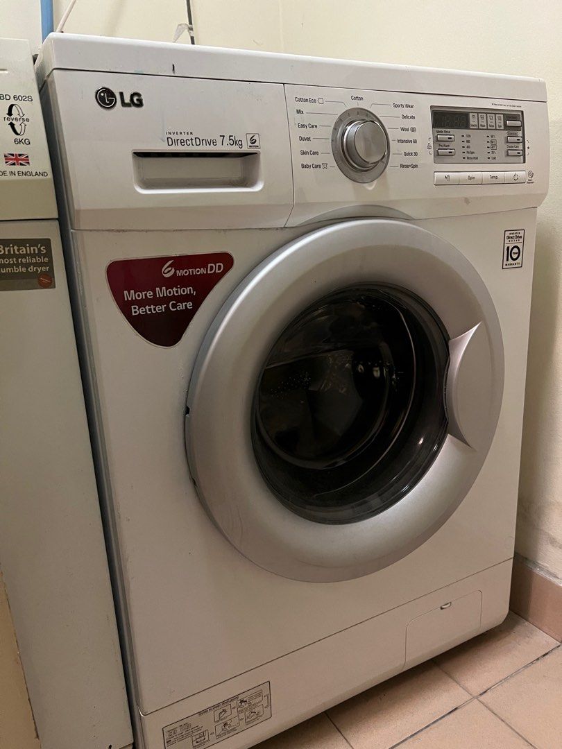LG Inverter Direct Drive 7.5kg, TV & Home Appliances, Washing Machines ...