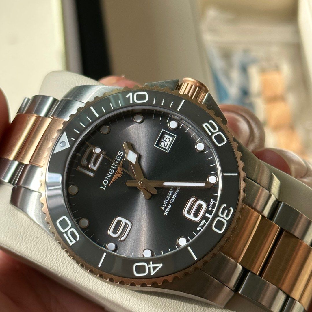 [LNIB 2023 ☑️] Longines Hydroconquest 41mm Two-tone Rose Gold/Grey Diving Watch Ref. No. L3.781 ...