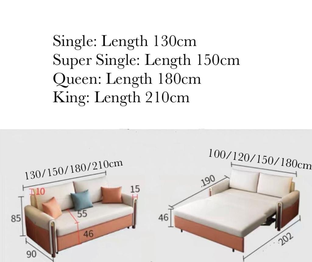 Single Size LYRA Sofa Bed Easy Transformable Pull-Out Auto-Hydraulic ...