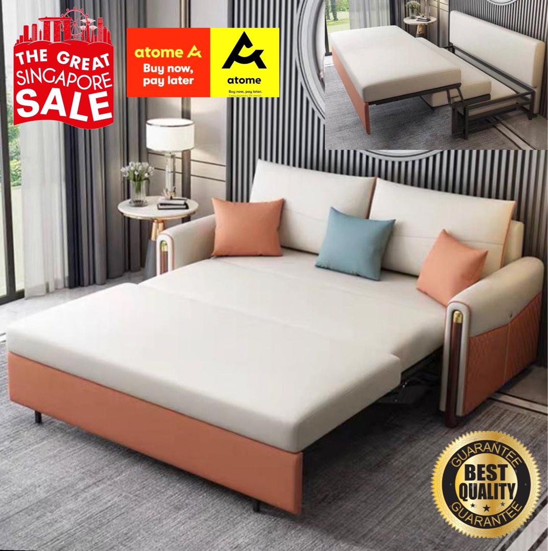 Single Size LYRA Sofa Bed Easy Transformable Pull-Out Auto-Hydraulic Suspension in High Quality ...