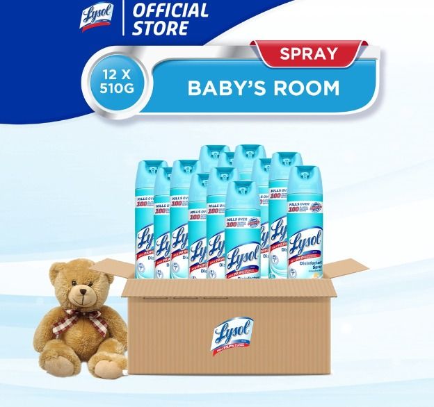 Lysol Carton Deal Disinfectant Spray Baby's Room 510G Set of 12 ...
