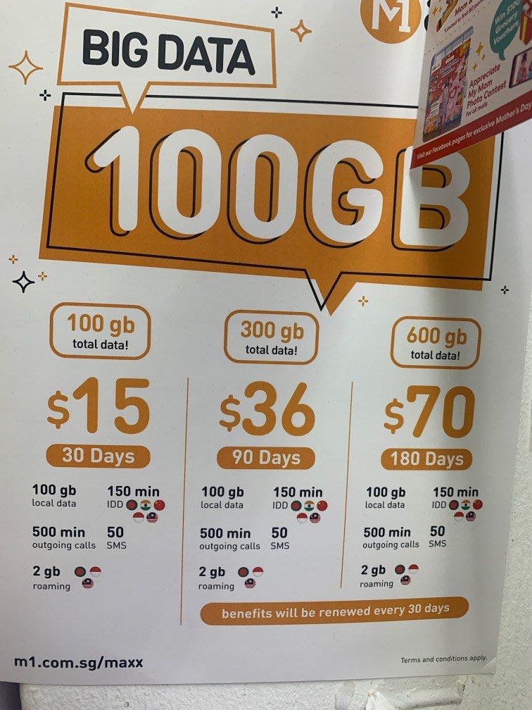 M1 MAXX Topup, Mobile Phones & Gadgets, Mobile & Gadget Accessories, Sim Cards on Carousell