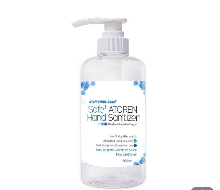 Made in Korea Safe+ Atoren Hand Sanitizer 500ml pump gel ethanol ...