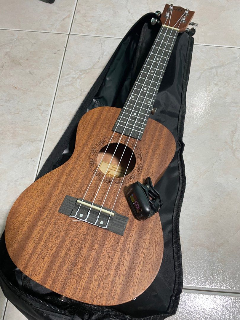 Mahogany Wood Concert Ukulele with Carrier Bag and Tuner, Hobbies ...