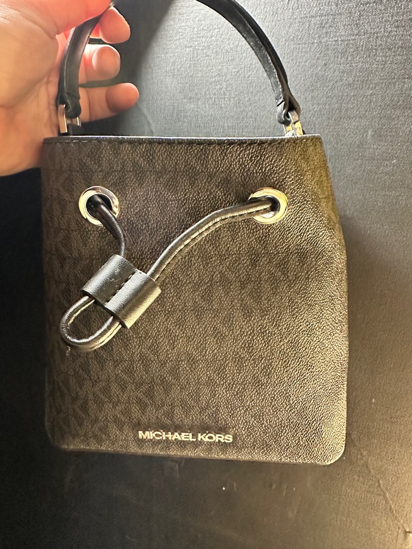 Michael Kors Small Suri Bucket Bag Tote Crossbody Black MK Signature ...