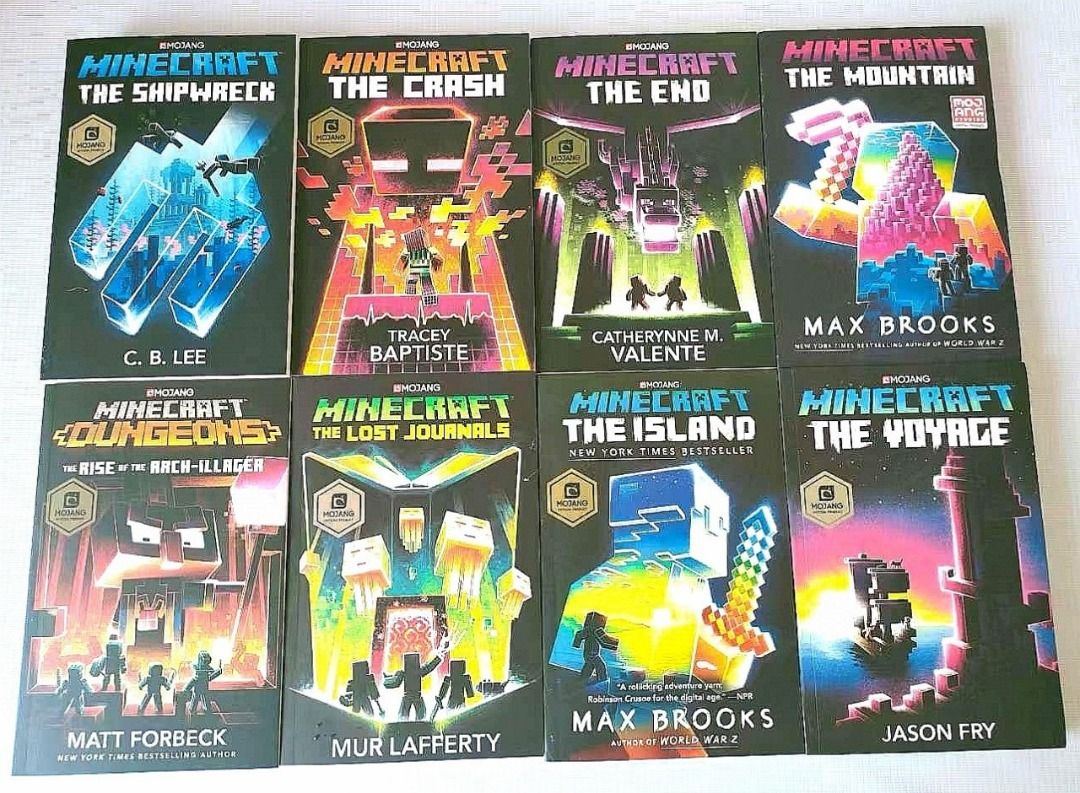 Minecraft 8 Books Voyage/Dungeons/Rise/ The Shipwreck/The Crash/ The ...