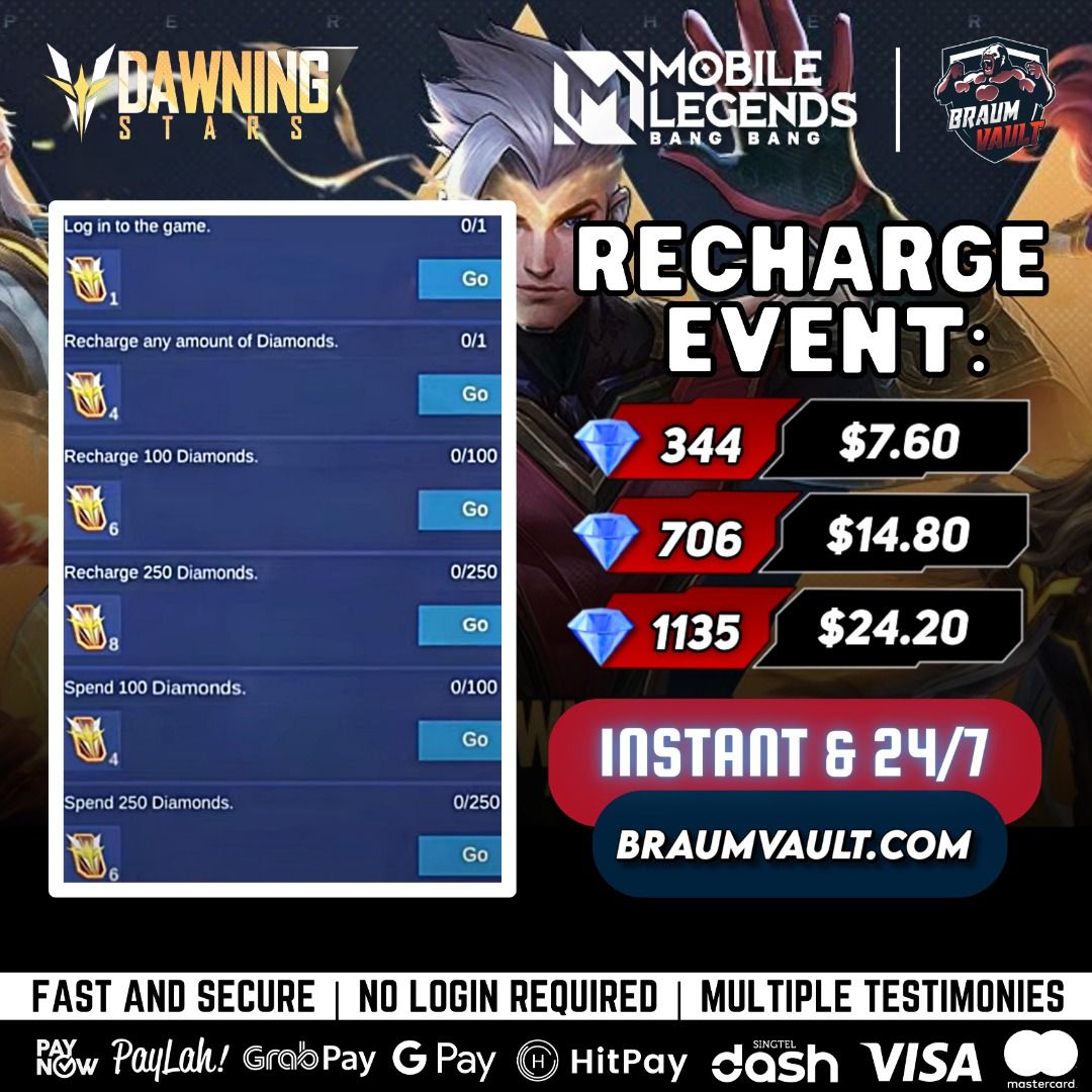 Mobile Legends DAWNING STAR RECHARGE EVENT, Video Gaming, Gaming ...