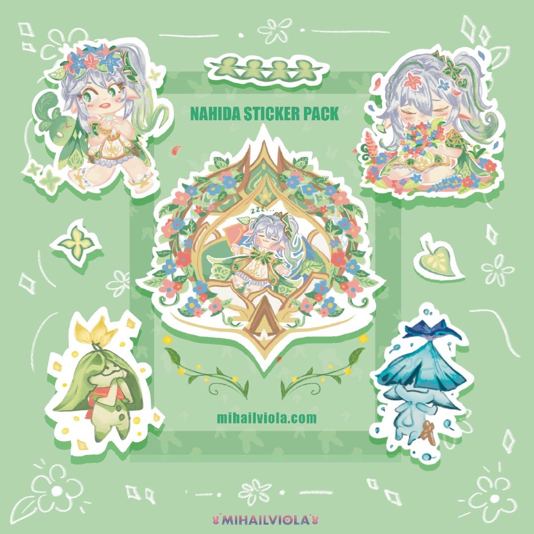 Nahida Genshin Impact Waterproof Vinyl Sticker Pack, Hobbies & Toys ...
