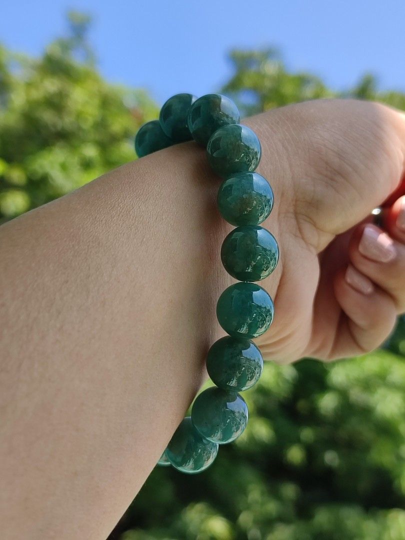 New Arrival. Blue Water Jadeite Jade 13MM on Carousell