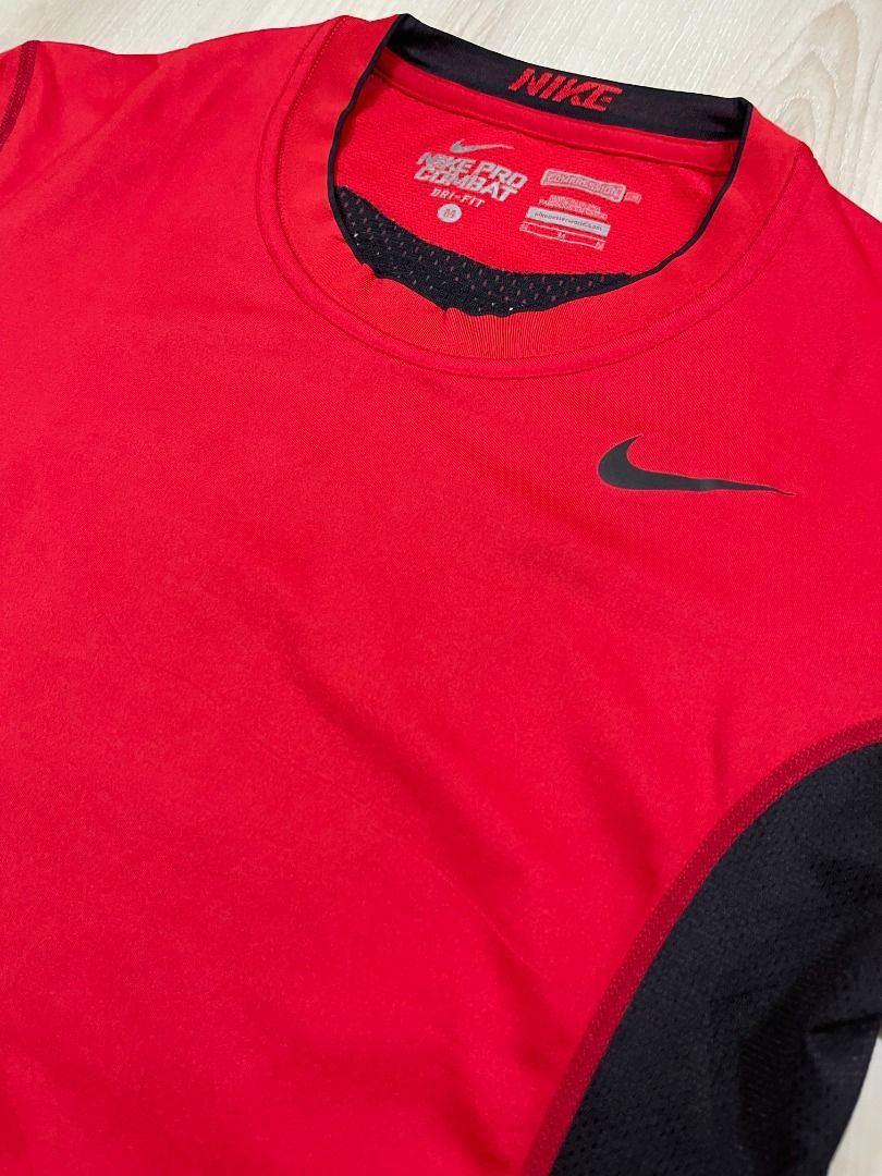 Nike Pro Combat Red Compression #CT Used, Men's Fashion, Activewear on ...