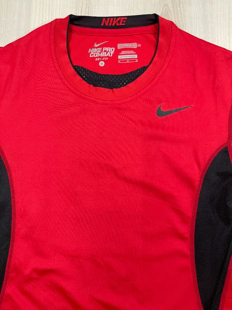 Nike Pro Combat Red Compression #CT Used, Men's Fashion, Activewear on ...