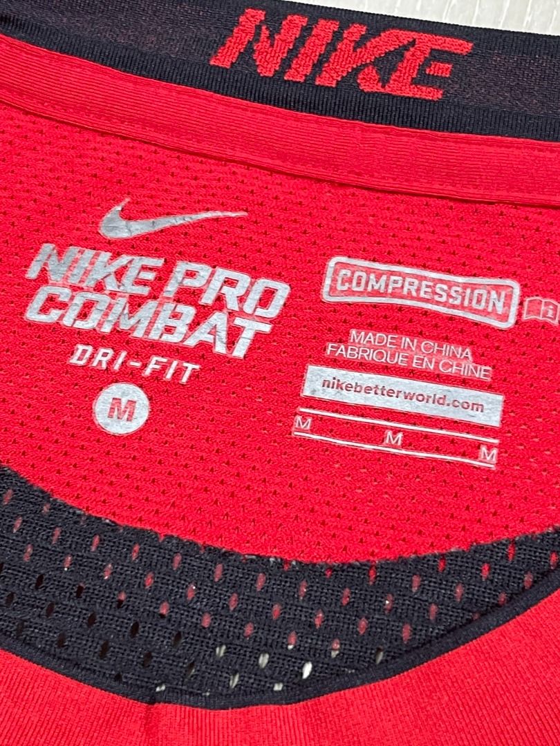 Nike Pro Combat Red Compression #CT Used, Men's Fashion, Activewear on ...