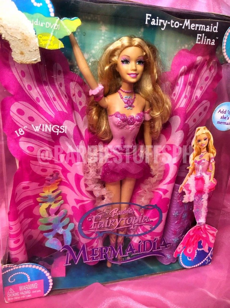 NRFB Barbie Fairytopia Mermaidia Elina Doll, Hobbies & Toys, Toys ...
