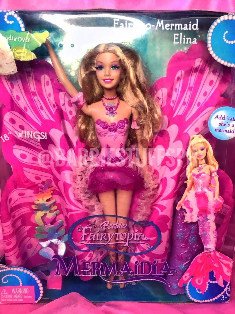 NRFB Barbie Fairytopia Mermaidia Elina Doll, Hobbies & Toys, Toys ...