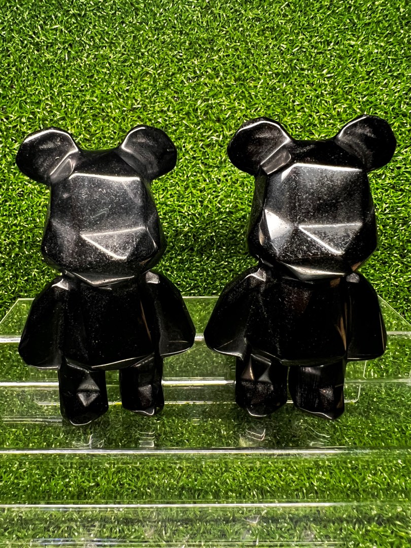 Obsidian with diamond cut Brick Bear, Women's Fashion, Jewelry ...