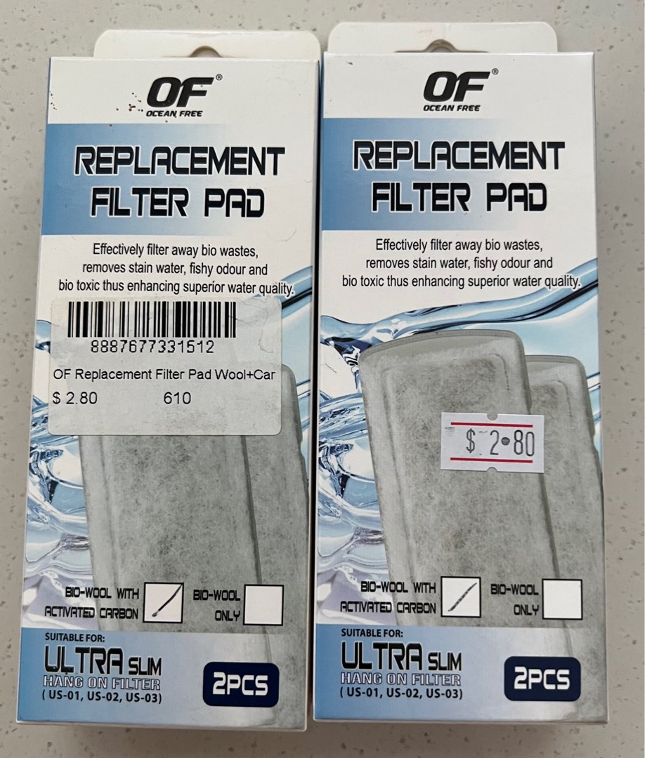 Ocean Free (OF) replacement filter pad x 2 boxes - 4 filters, Pet ...