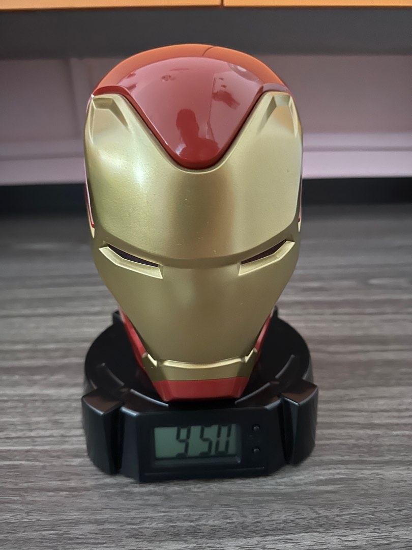 Official marvel iron man head clock (eyes light up), Hobbies & Toys ...