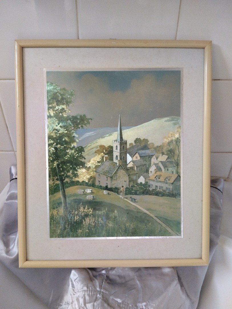 Countryside Village Art Print with Frame , Furniture & Home Living ...