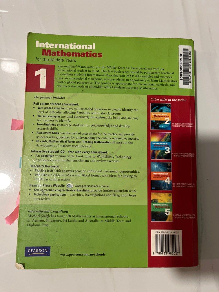 Pearson International Mathematics Middle Year Book 1 IB, Hobbies & Toys ...