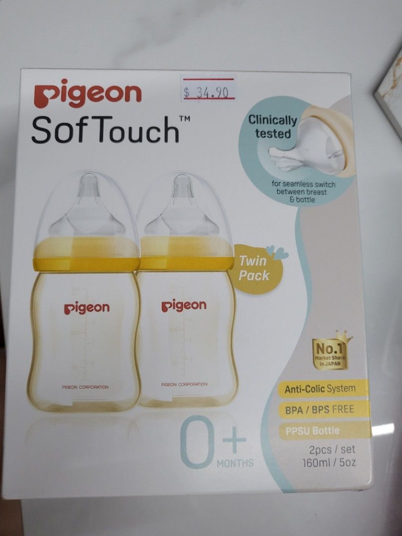 Pigeon SofTouch PPSU Nursing Bottle, 160ml, SS Twin Pack, Babies & Kids, Nursing & Feeding ...