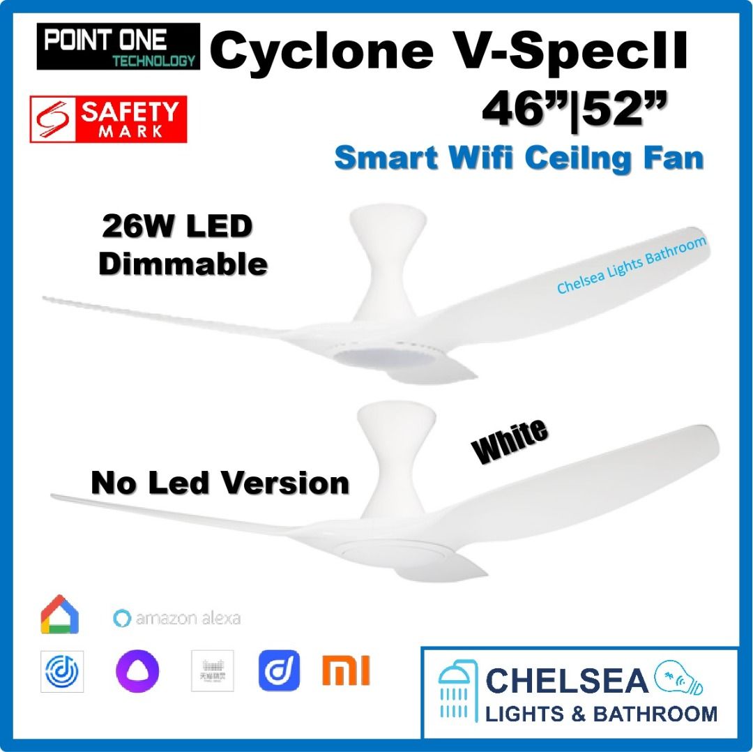 PO ECO FAN CYCLONE VSPEC-II SMART WIFI Ceiling FAN DC Motor 46/52 inch ...