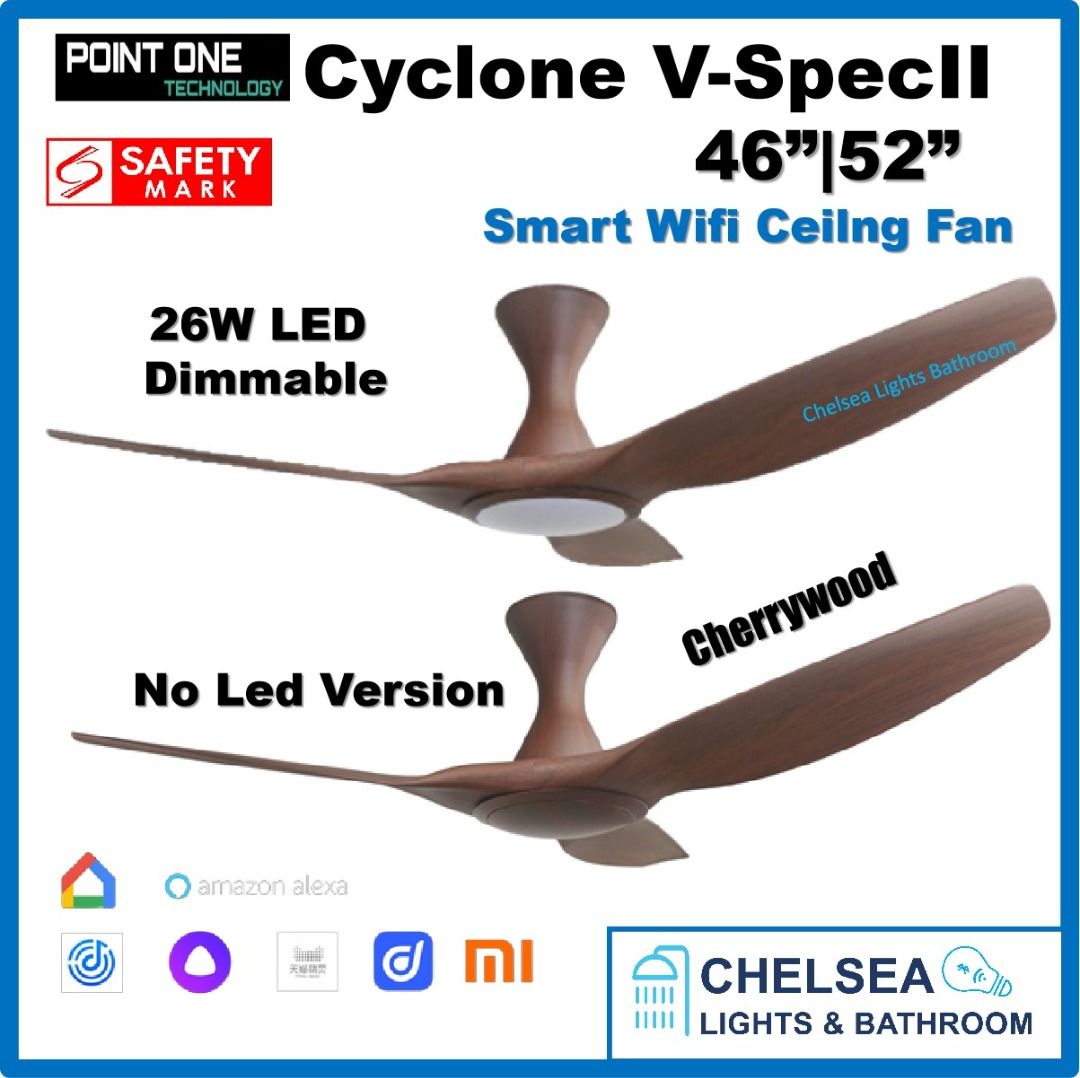 PO ECO FAN CYCLONE VSPEC-II SMART WIFI Ceiling FAN DC Motor 46/52 inch ...