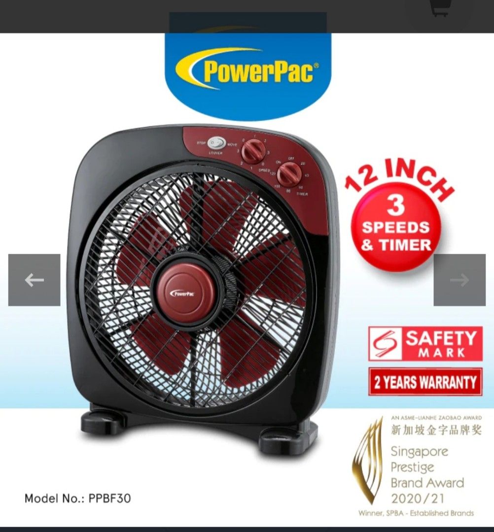 Powerpac box fan, Furniture & Home Living, Lighting & Fans, Fans on ...