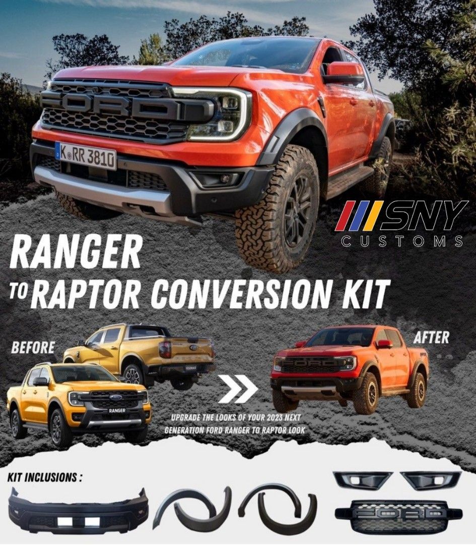 Ranger 2023 to Raptor facelift Kit 2 versions, Car Parts & Accessories ...